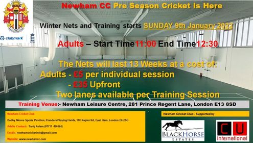 Pre Season Cricket Is Here – Newham CC